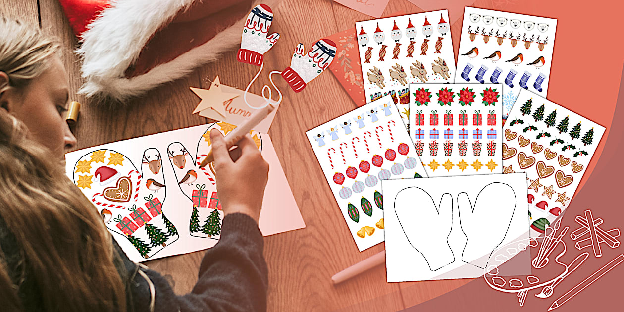 Design Your Own Mittens Winter Christmas Collage Activity