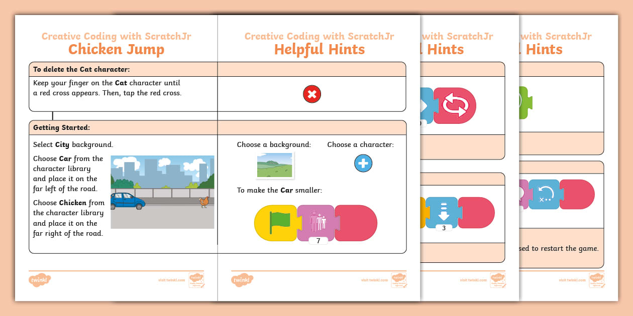 Creative Coding with ScratchJr: Chicken Jump - KS1 computing