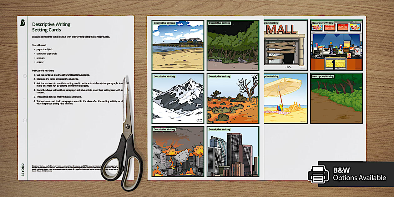 Descriptive Writing Setting Cards | Twinkl Ireland - Twinkl