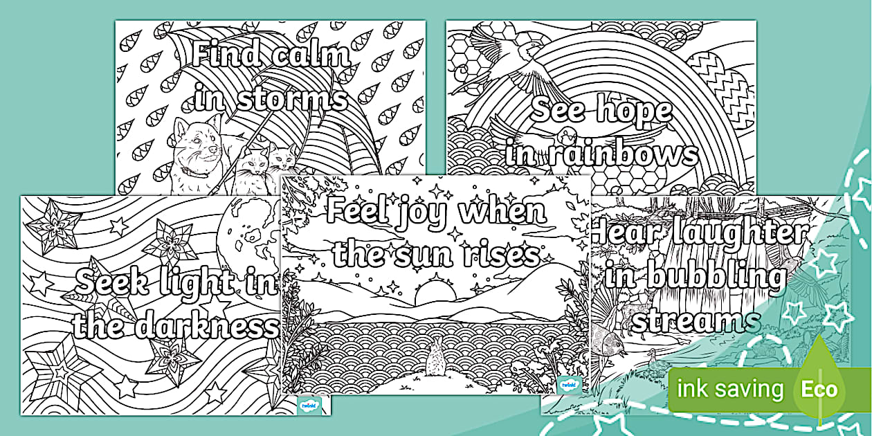 Nature Mindfulness Colouring Pages (teacher made) - Twinkl