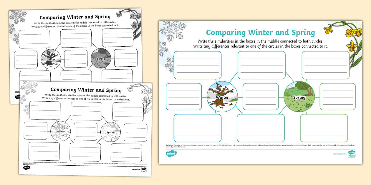 Winter and Spring Comparison Mind Map (Teacher-Made)