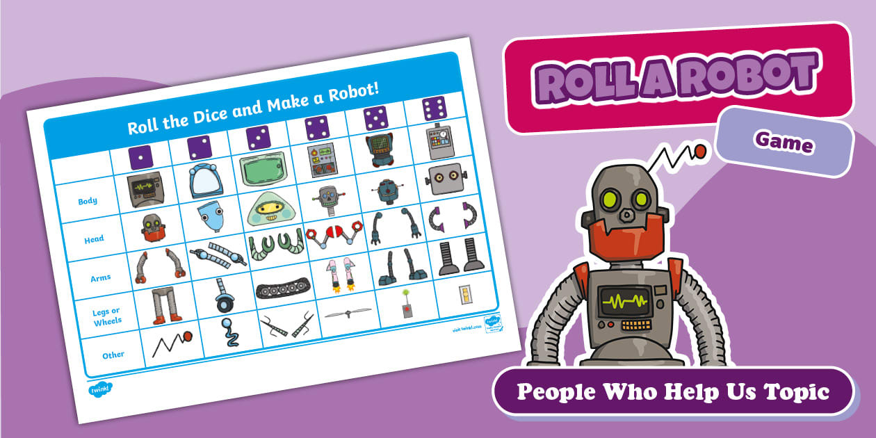 Roll a Robot Dice Game - Twinkl - KS1