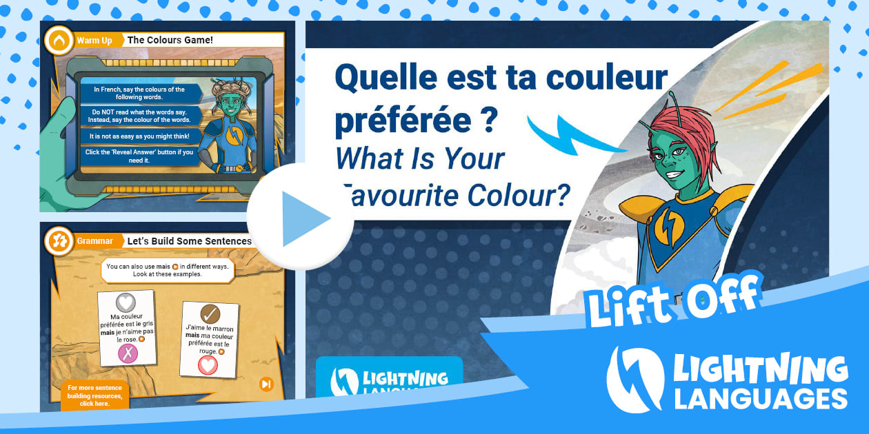 👉 Lightning Languages | French Colours PowerPoint 3 - Twinkl