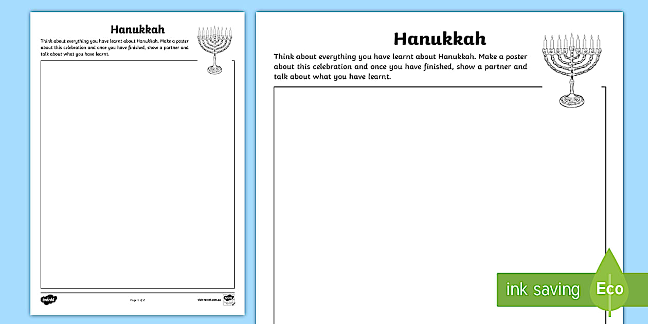 Hanukkah Poster Worksheet / Worksheet (teacher made)