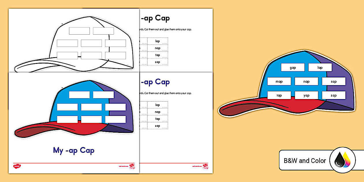 Cap -ap Word Family Craft Worksheet (teacher made) - Twinkl