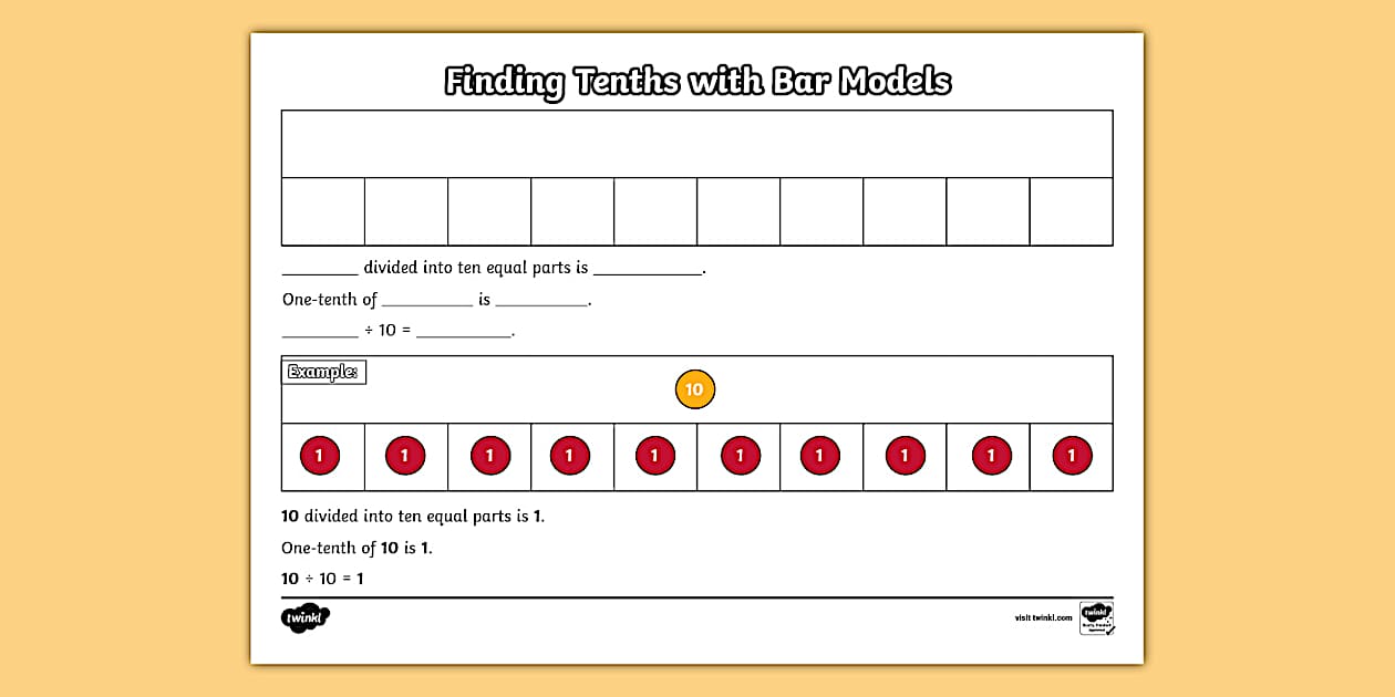 👉 Finding Tenths with Bar Models | Maths | Twinkl