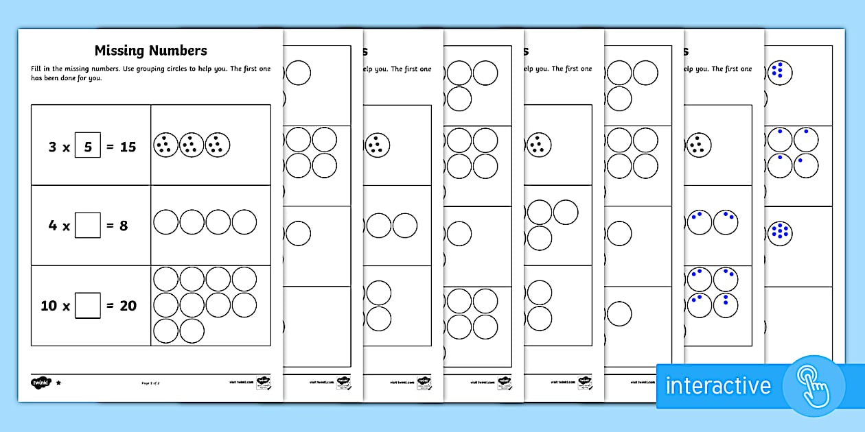 Maths Times Tables Missing Numbers (Ages 6 - 7) - Twinkl