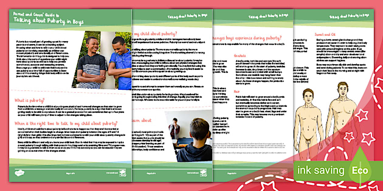 Parent and Carers' Guide to Talking about Puberty in Boys