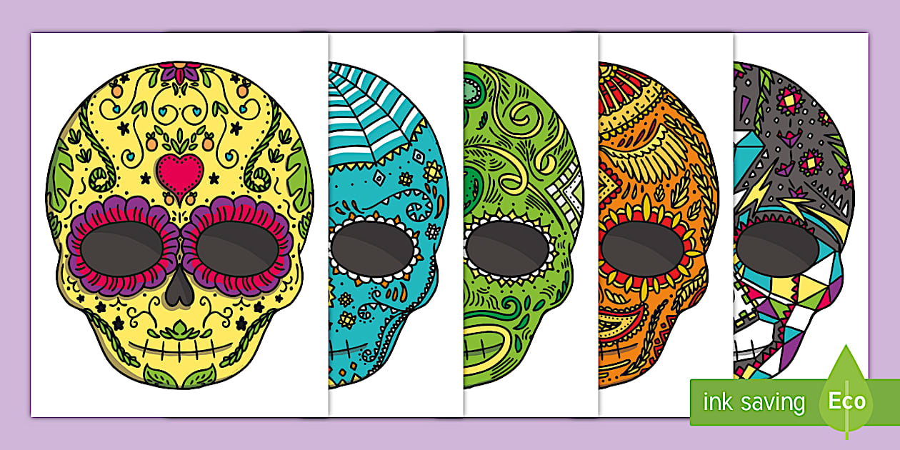 Day of the Dead Sugar Skulls Template for Kids | Twinkl USA