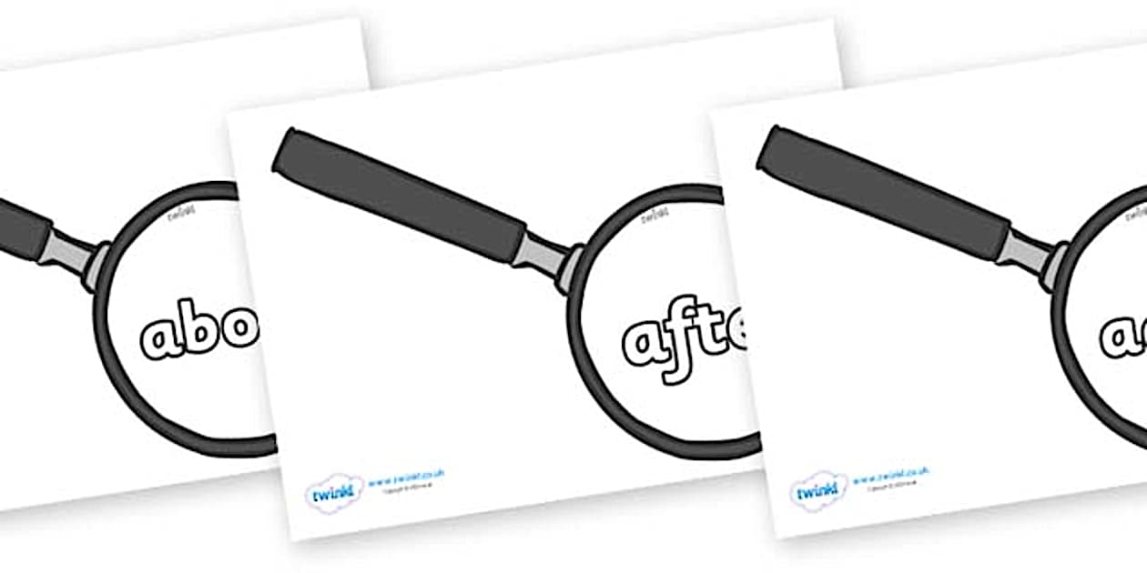 KS1 Keywords on Magnifying Glass (teacher made) - Twinkl