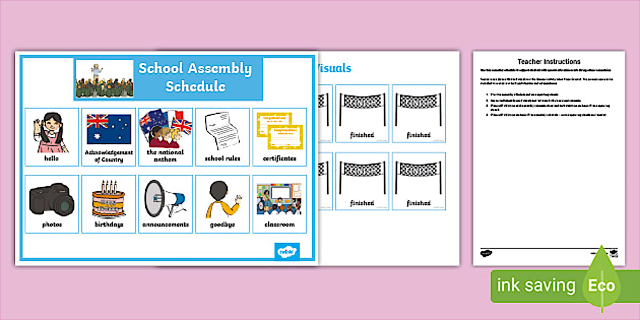 AAC School Assembly Schedule (teacher made) - Twinkl