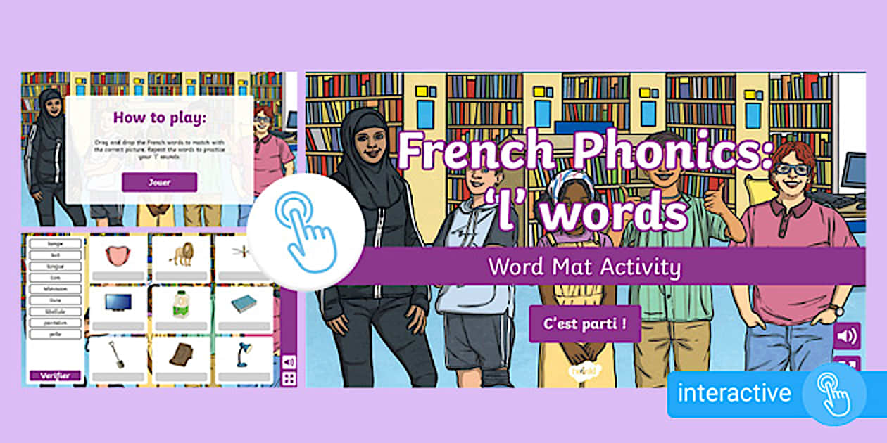 👉 French Phonics: 'l' words Interactive Word Mat Activity