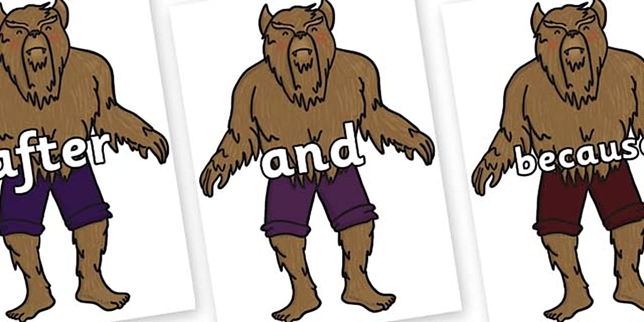 Cursive Connectives on Beast (teacher made) - Twinkl