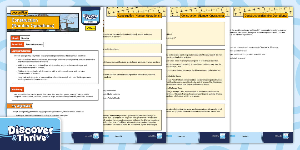Construction (Number-Operations) Lesson Plan