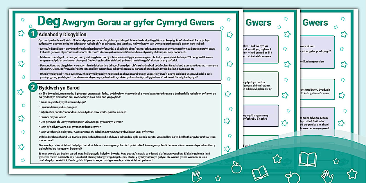 Deg Awgrym Gorau ar gyfer Cymryd Gwers (teacher made)