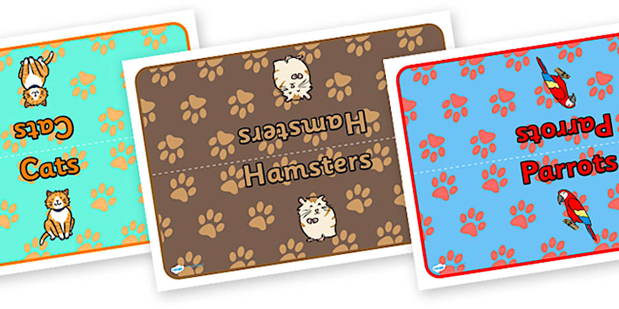 Editable Class Table Group Signs (Pets) (teacher made)
