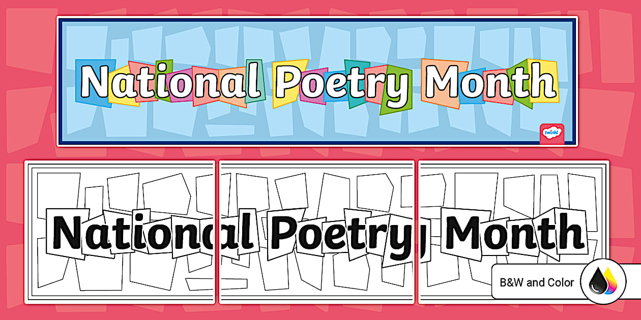 National Poetry Month Banner (teacher made) - Twinkl