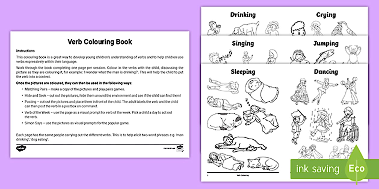 Verb Colouring Booklet (teacher made) - Twinkl