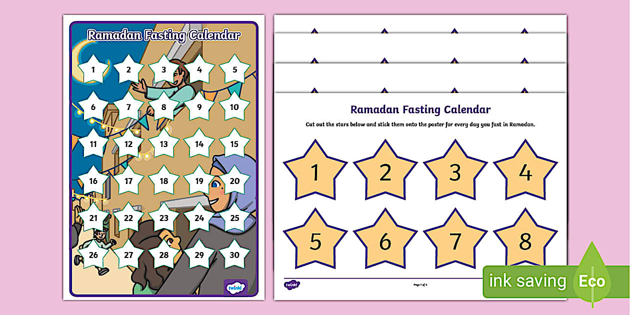 Ramadan Fasting Calendar (teacher made) - Twinkl