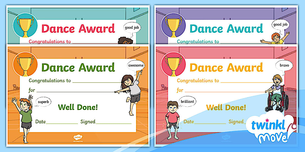 KS1 Dance Certificates - PE Resources - Twinkl Move PE