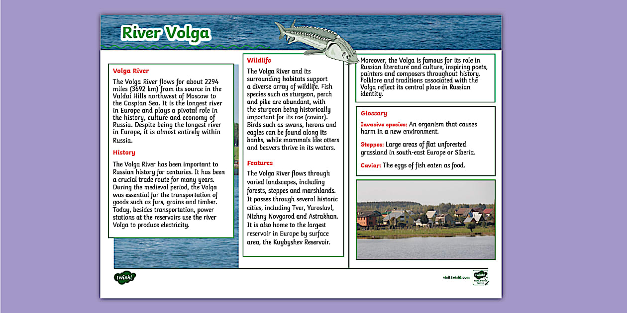 River Volga Fact File | Facts about the River Volga - Twinkl
