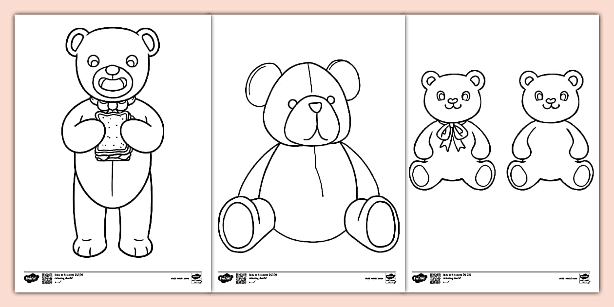 Teddy Bear's Picnic Colouring Pages (teacher made) - Twinkl