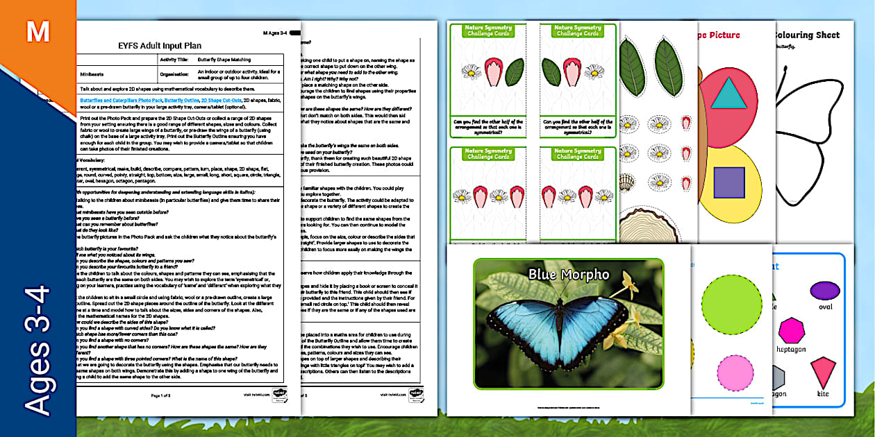 EYFS Butterfly Shape Matching Plan and Resource Pack