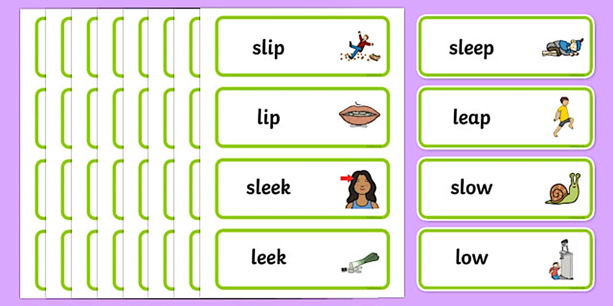 'sl' and 'l' Word Cards (teacher made) - Twinkl