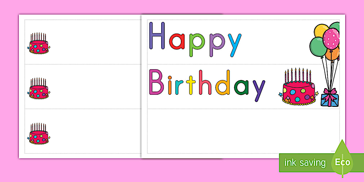 Happy Birthday Light Box Inserts (teacher made) - Twinkl