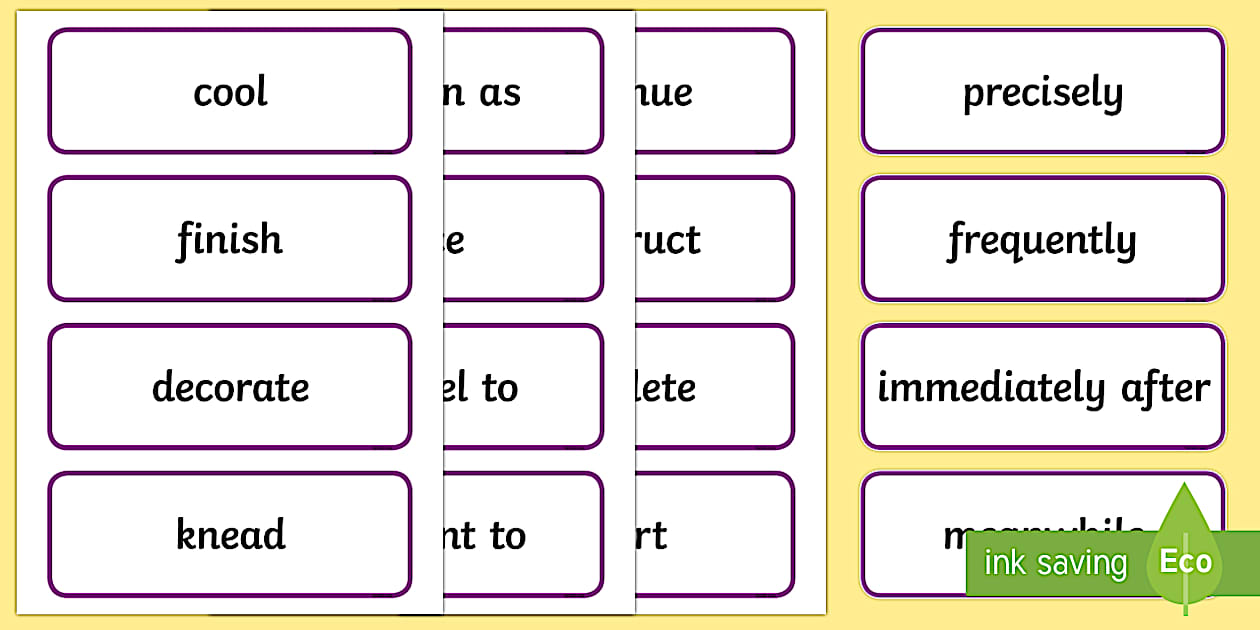 Stage 3 Procedure Language Word Cards (Teacher-Made)