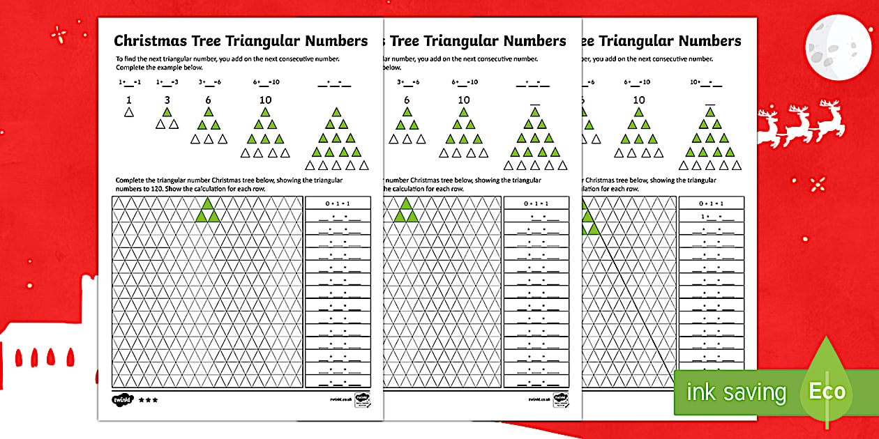 Triangle Christmas Tree Maths Activity (teacher made)
