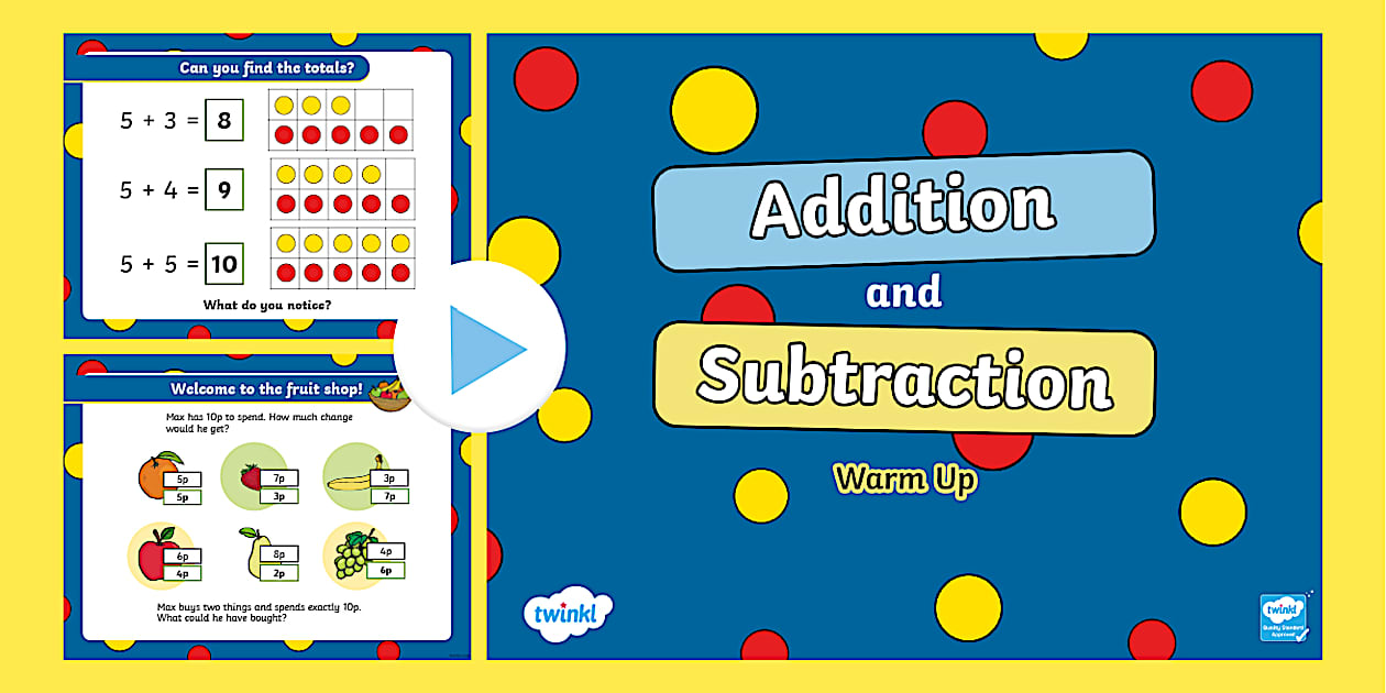 Year 1 Addition and Subtraction Maths Warm-Up PowerPoint