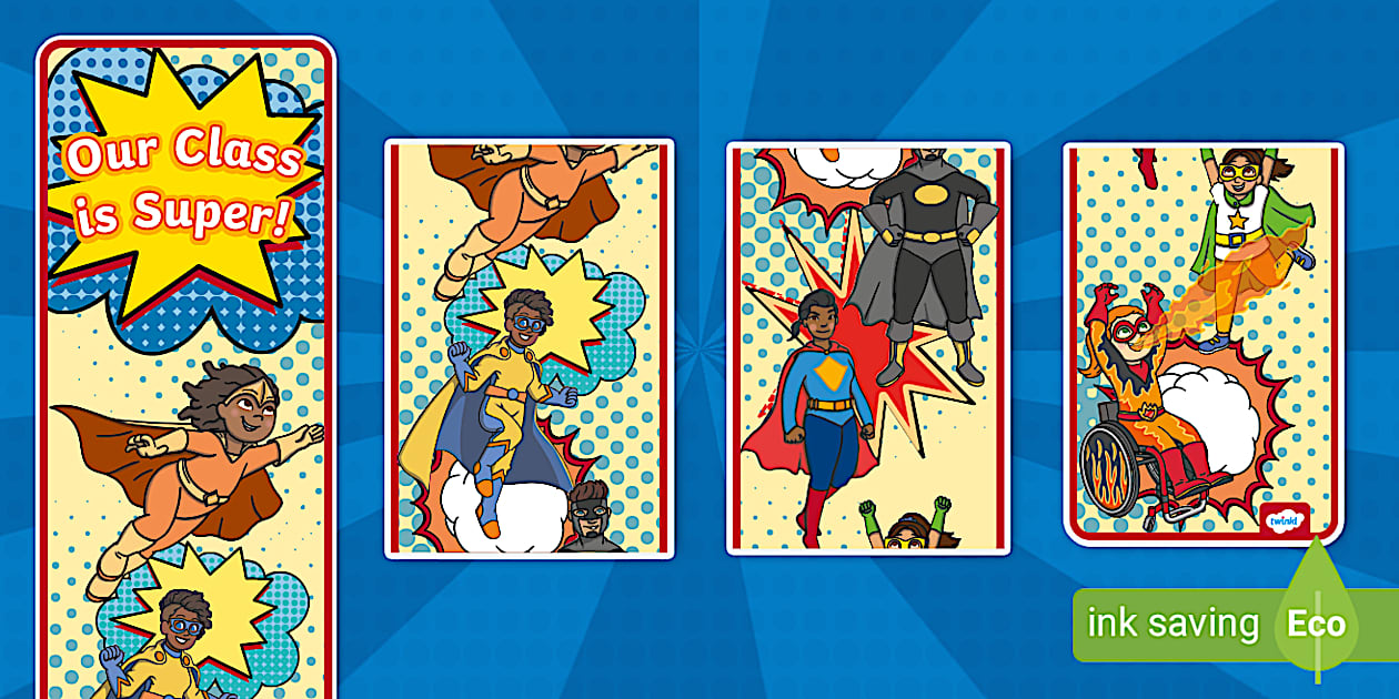 Superhero Vertical Door Display Banner (teacher made)