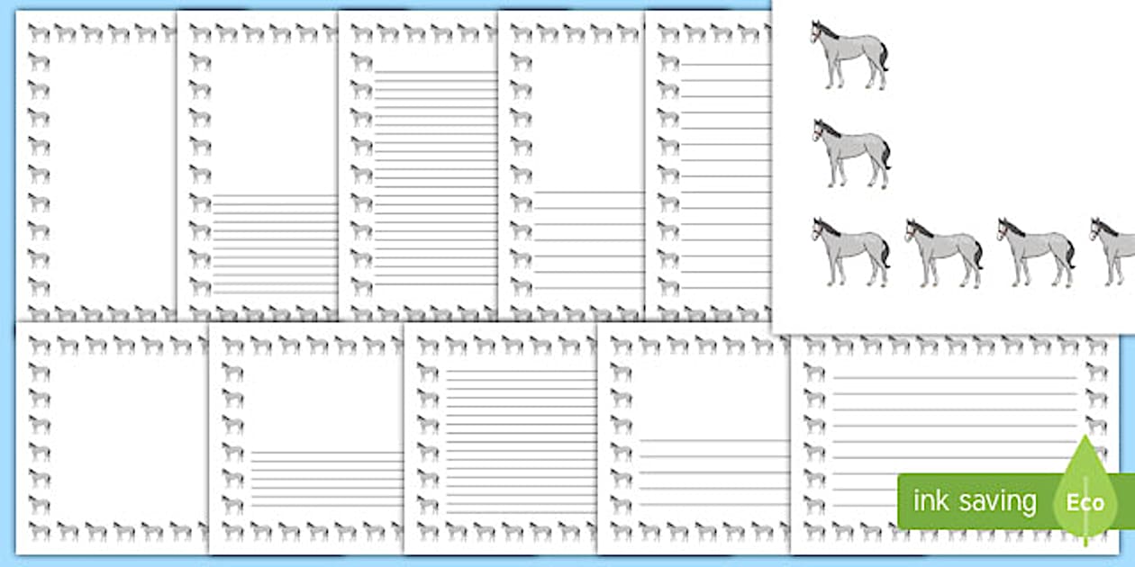 Editable Horse Page Borders (teacher made) - Twinkl