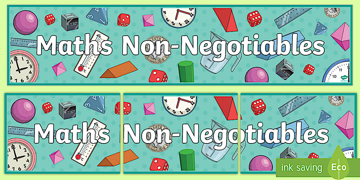 Maths Non-Negotiables Display Banner - Twinkl