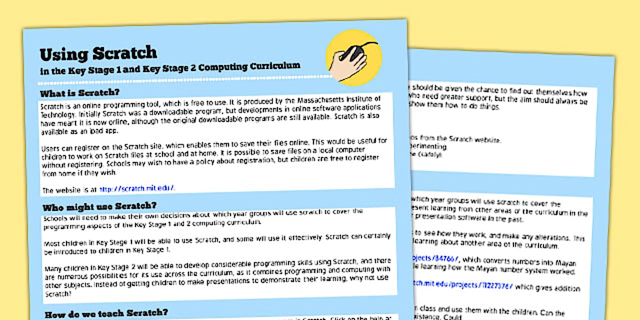 Scratch Computing KS2 - Using Scratch in KS1 and KS2