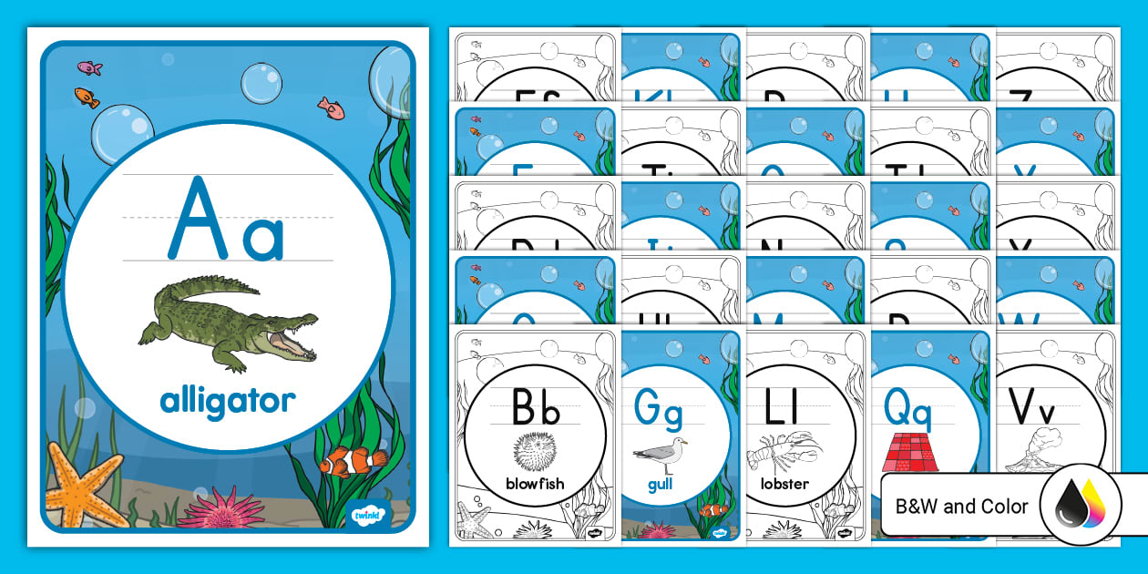 Under the Sea Alphabet Posters (teacher made) - Twinkl
