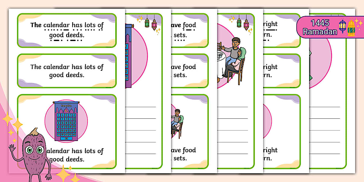 My First Ramadan Simple Sentence Cards (teacher made)