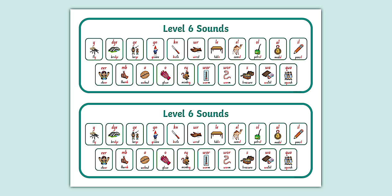 Level 6 Phonics Deskplate with Mnemonics