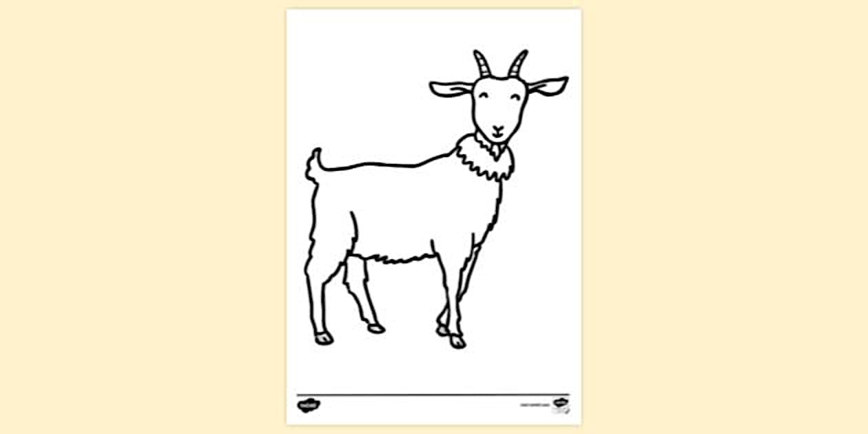 Medium Billy Goat Gruff Colouring Sheet | Colouring Sheets