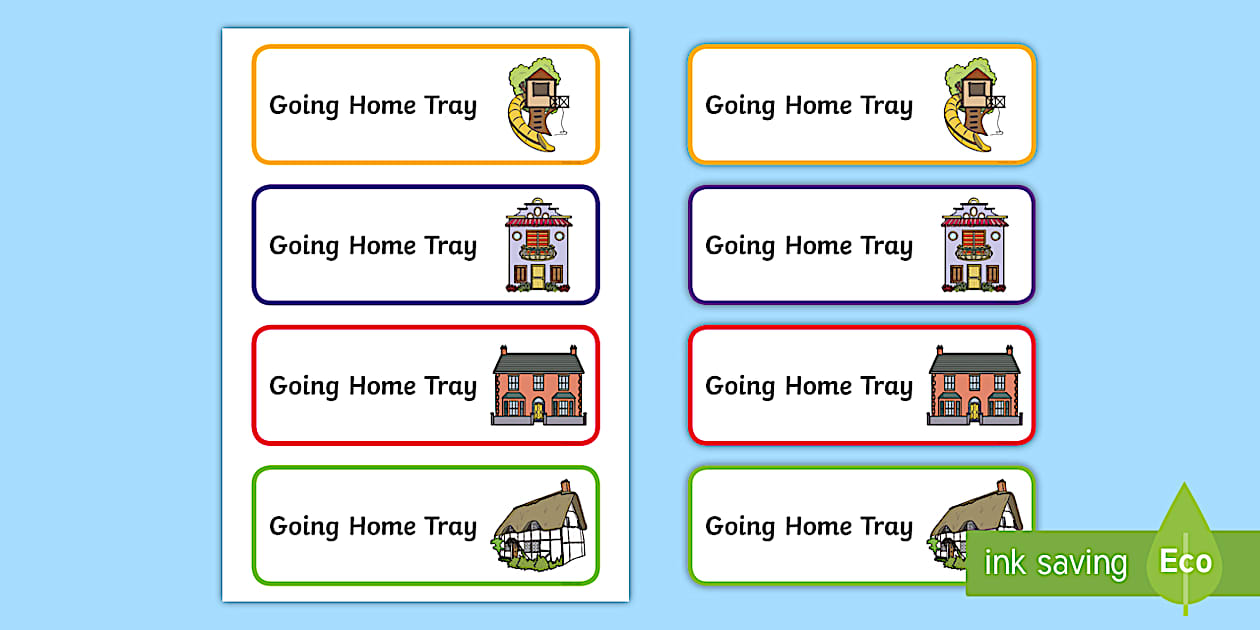 Going Home Tray Labels - Twinkl
