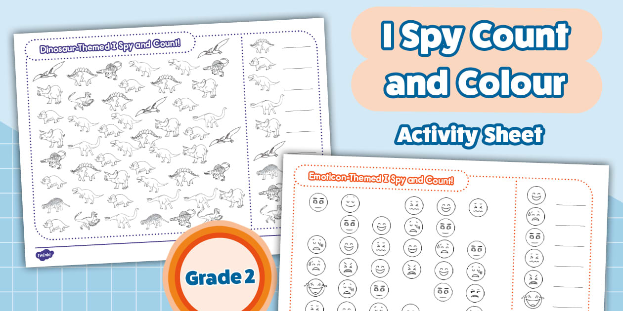 I Spy Count and Colour Activity Sheets