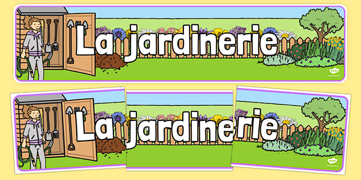 Cursive Garden Centre Display Banner French (teacher made)