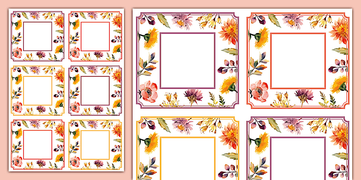 Wildflower Botanical-Themed Editable Name Peg Labels