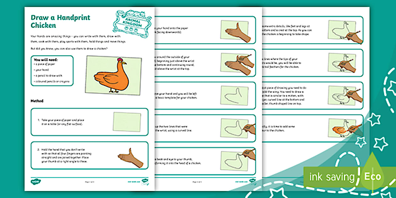 How to Draw a Handprint Chicken - Twinkl