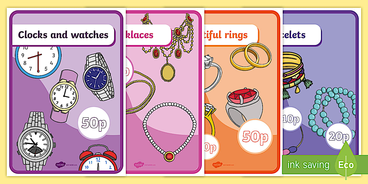 Jewellery Shop Role Play Posters (teacher made) - Twinkl