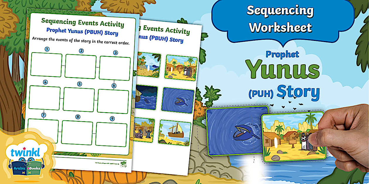 Prophet Yunus (PBUH) Story Sequencing Events Worksheet