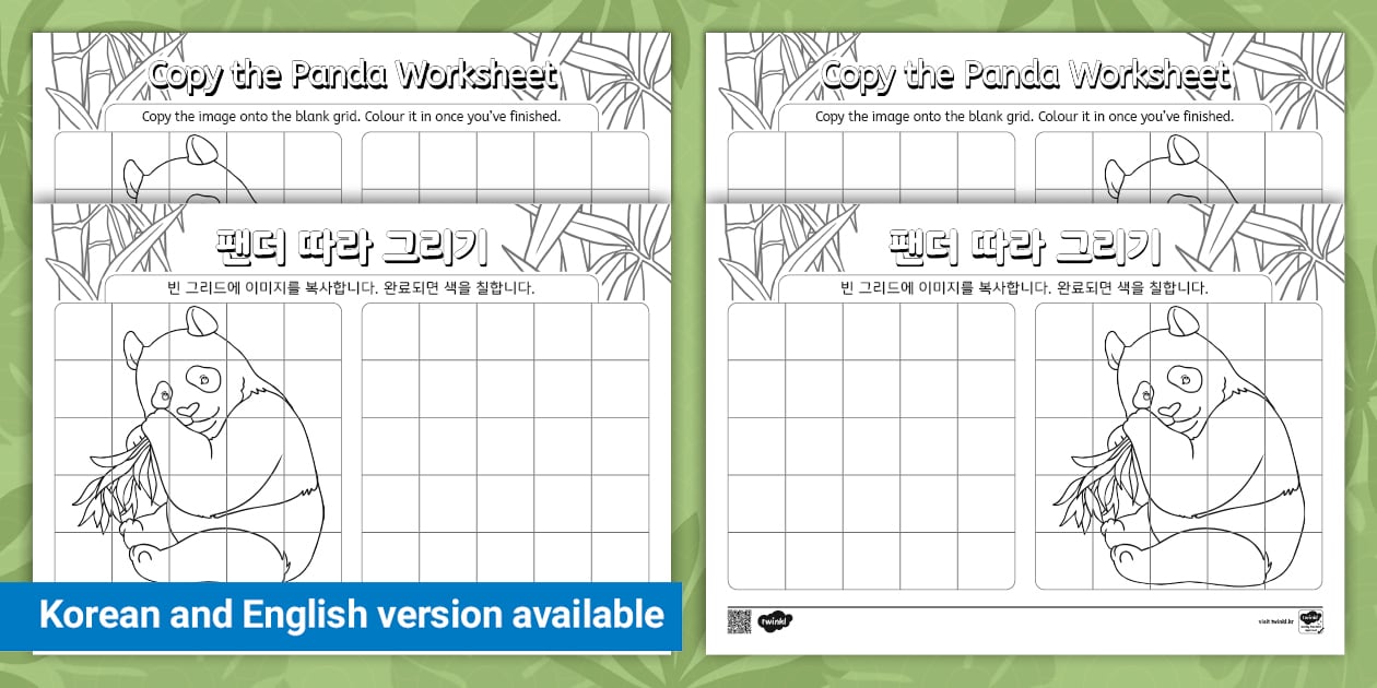 팬더 따라 그리기 | Copy the Panda Worksheet - Twinkl