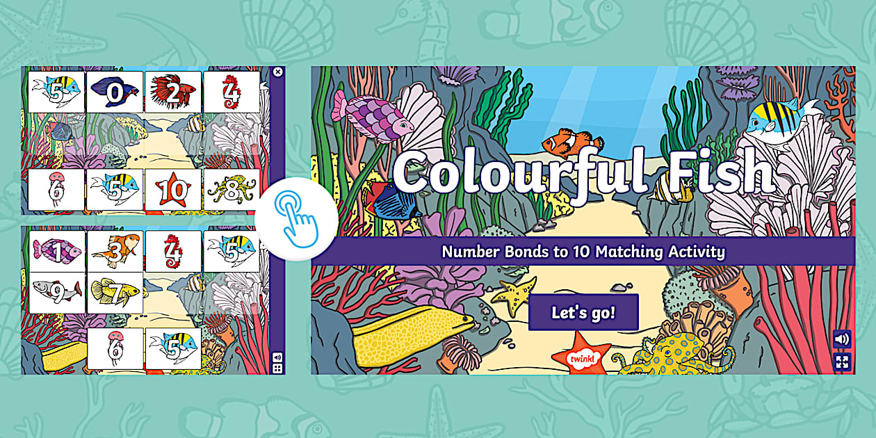 👉 Colourful Fish Number Bonds to 10 Interactive Activity