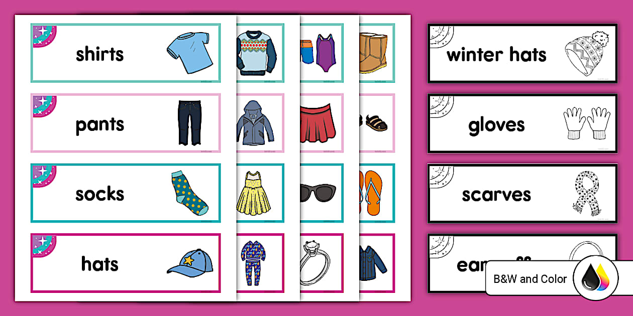 Clothing Store Dramatic Play Word Cards (teacher made)
